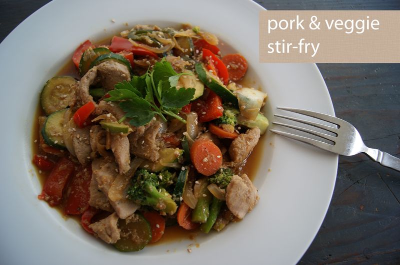 pork & veggie stir fry - Up and Alive